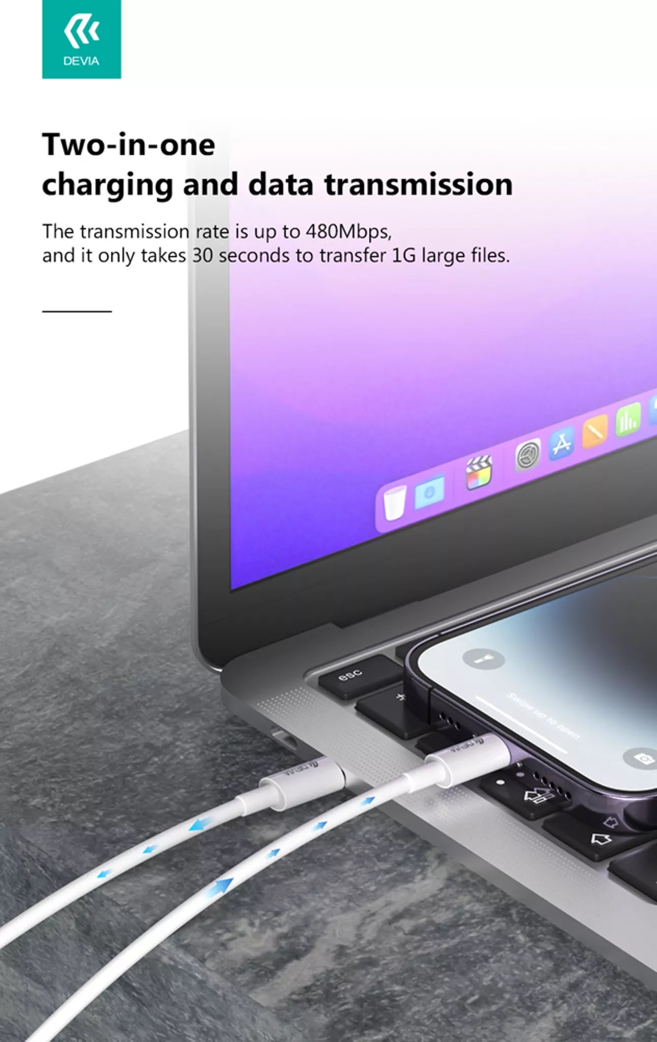 Devia 2m (27W) Power Delivery USB-C to Lightning Cable – Pudsey Computers