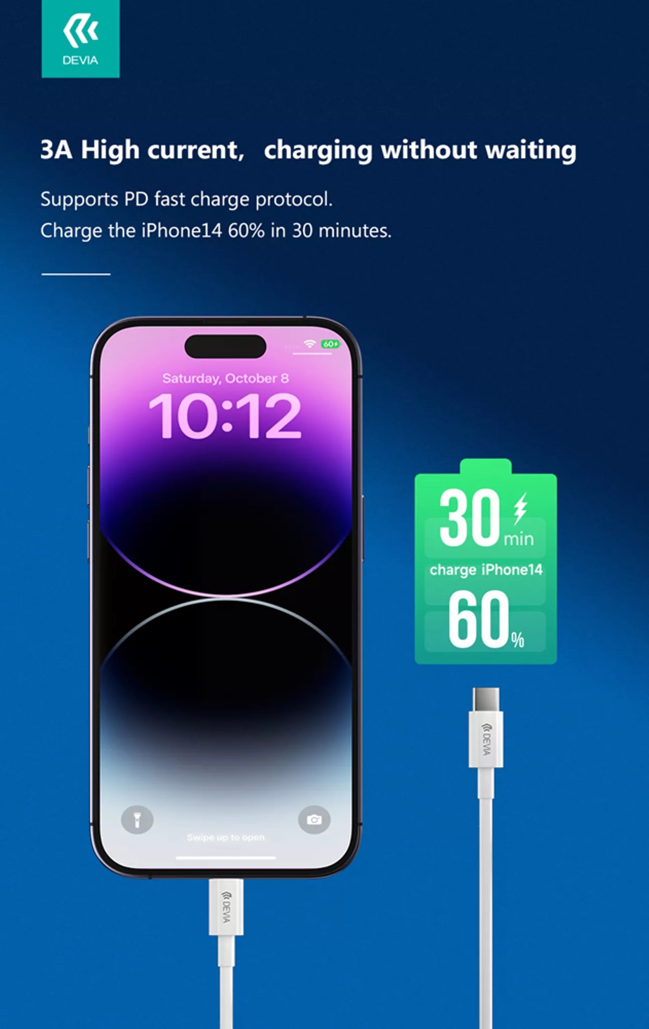 Devia 2m (27W) Power Delivery USB-C to Lightning Cable – Pudsey Computers